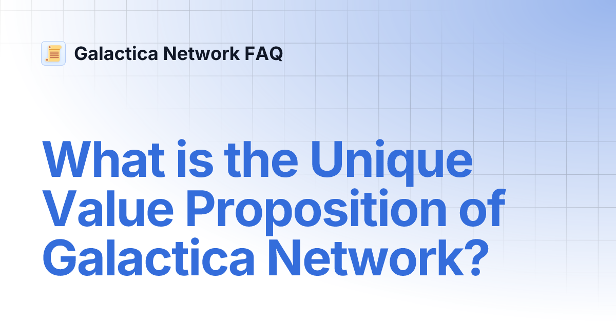 What is the Unique Value Proposition of Galactica Network? | Galactica ...